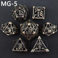 China Hollow metal dice set polyhedron custom dice dragon and dragon dice board game for sale