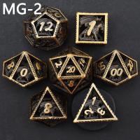 China Hollow metal dice set polyhedron custom dice dragon and dragon dice board game for sale
