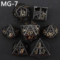 China Hollow metal dice set polyhedron custom dice dragon and dragon dice board game for sale
