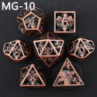 China Hollow metal dice set polyhedron custom dice dragon and dragon dice board game for sale