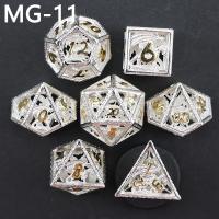 China Hollow metal dice set polyhedron custom dice dragon and dragon dice board game for sale