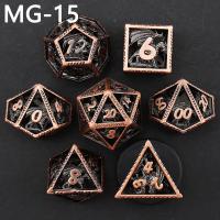 China Hollow metal dice set polyhedron custom dice dragon and dragon dice board game for sale