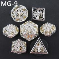 China Hollow metal dice set polyhedron custom dice dragon and dragon dice board game for sale
