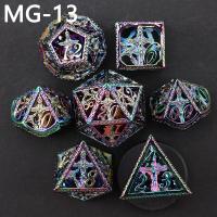 China Hollow metal dice set polyhedron custom dice dragon and dragon dice board game for sale