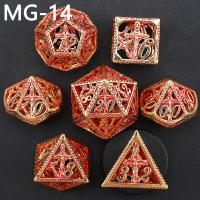 China Hollow metal dice set polyhedron custom dice dragon and dragon dice board game for sale