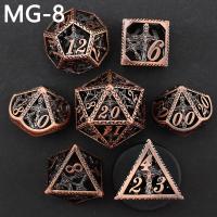 China Hollow metal dice set polyhedron custom dice dragon and dragon dice board game for sale