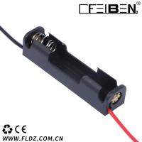 China 1AAA battery holder with wire, high-quality plastic black battery storage box, ISO CE RoHS certified for sale