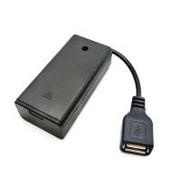 China 2AA battery pack with lid, switch, and USB plug for sale