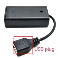 China 2AA battery pack with lid, switch, and USB plug for sale