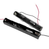 China 2 AAA long rectangular open battery holders with wires for sale
