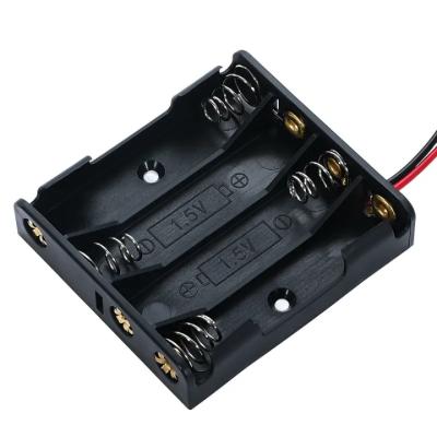 China 4 AAA battery pack with wires, lid, and mounting holes for sale