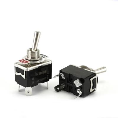 China E-TEN1221 4-pin toggle switch  1221 rocker switch, 12MM push-button switch, four-pin two-position current-boosting screw terminal for sale