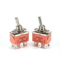 China E-TEN1322 6-pin 2-position toggle switch 1322 rocker switch, 12MM push-button switch, six-pin two-position current-boosting screw terminal for sale