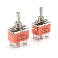 China E-TEN1322 6-pin 2-position toggle switch 1322 rocker switch, 12MM push-button switch, six-pin two-position current-boosting screw terminal for sale