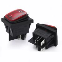 China KCD4 Waterproof 4P Lighted Rocker Switch, 2 Positions, 16A/20A, 250V/125V, 50,000 Cycle Life for sale
