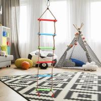 China Rainbow Plastic Step Kids Climbing Rope Ladder for sale