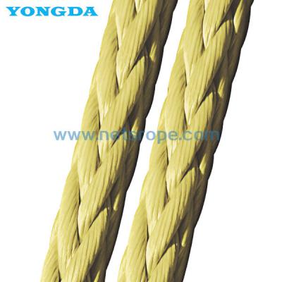 China 8 /12 Strand Ultra Strength Synthetic Aramid Rope With Excellent Heat Resistance For Mooring / Towing / Docking for sale
