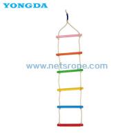 China Colorful Children Climbing Training Wooden Rope Ladder For Kindergarten for sale