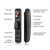China Aluminum Alloy Multibiometric Smart 	Fingerprint Door Lock With Video Door Phone for sale