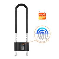 China TTlock / Tuya App Stainless Steel Bicycle Lock Fingeperprint U Lock -GL-P2 for sale