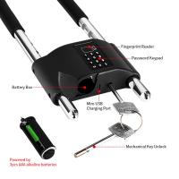 China TTlock / Tuya App Stainless Steel Bicycle Lock Fingeperprint U Lock -GL-P2 for sale