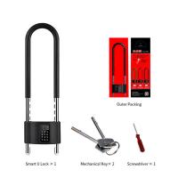 China TTlock / Tuya App Stainless Steel Bicycle Lock Fingeperprint U Lock -GL-P2 for sale