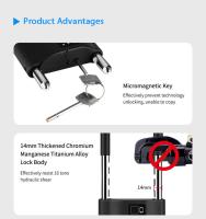 China TTlock / Tuya App Stainless Steel Bicycle Lock Fingeperprint U Lock -GL-P2 for sale