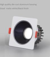 China Black Square Recessed Led Downlights 12w Multifunction With Removable Cob for sale