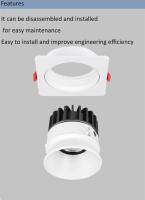 China Black Square Recessed Led Downlights 12w Multifunction With Removable Cob for sale