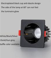 China Black Square Recessed Led Downlights 12w Multifunction With Removable Cob for sale