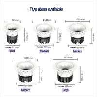 China 12w Cob Anti Glare LED Downlights Recessed 2000LM Lumens Black Baffle for sale