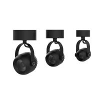 China Round LED Track Spotlights Black Color 90 Degree Rotable Multilayer Protection for sale