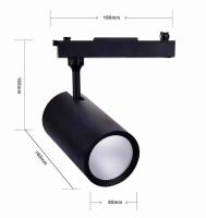 China 20w Modern LED Track Lighting 100lm/W Luminous Matte Black Color for sale