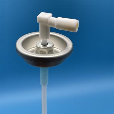 China One Inch Metered Aerosol Valve with Sliver Color and plastis stem tinplate Mounting Cup for sale