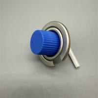 China Compact plastic gas canister valve for emergency kits with child-resistant cap for sale