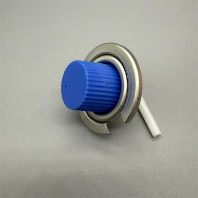 China Compact plastic gas canister valve for emergency kits with child-resistant cap for sale