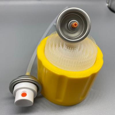 China OEM Aerosol Valve with Brush Cap for Foam Cleaner Spray Packaging for sale