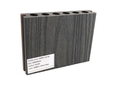 China Matt Finish Solid PVC Deck Boards Hollow WPC Decking 3D Deep Woodgrain for sale