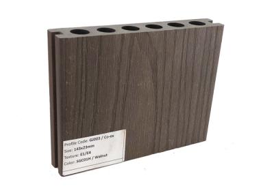 China Sanded WPC Hollow Decking Walnut Hollow Decking Boards Wood Grain for sale