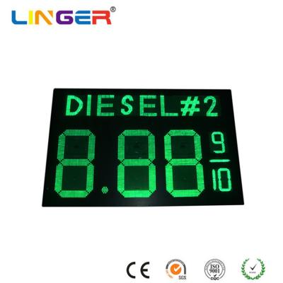 China Pure Green LED Gas Price Sign 8 Inch Gas Station LED Price Sign With Editable Letters for sale