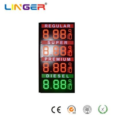 China Ultra Bright Digital Gas Price Sign 16 Inch Gas Price Display Red For Day And Night Visibility for sale