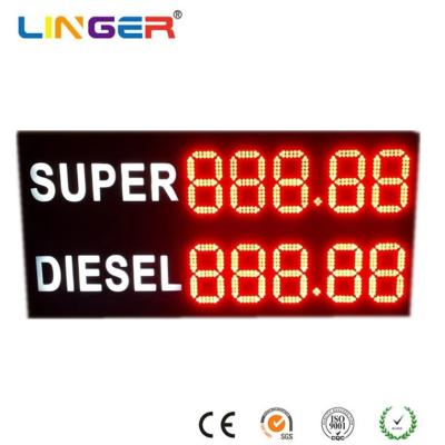 China Dynamic LED Gas Price Sign 12 Inch Gas Station LED Price Signs With Real Time Updates for sale