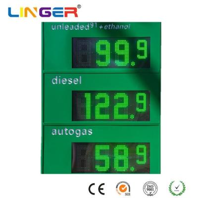 China Red / Yellow / Green Gas Station LED Sign Multi Language Gas Price Board for sale