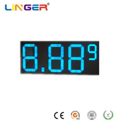China Customized Digital Gas Price Sign Ultra Wide LED Oil Price Display Blue for sale