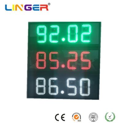 China MCU Controlled Electronic Gas Price Sign Red / Green / White Gas Prices Sign With STC Chip for sale