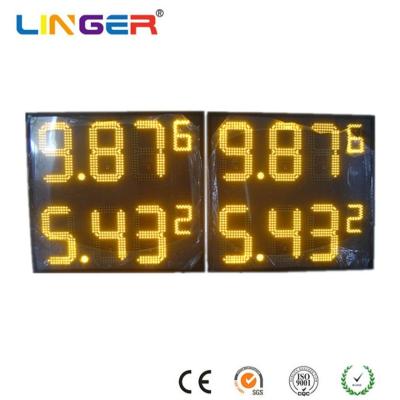 China Yellow Digital Gas Price Sign IP67 Gas Price Sign Customized for sale