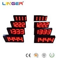 China Neat Connection Electronic Gas Signs Auto Adjusting Digital Gas Sign RED With Rainbow Flat Data Cable for sale