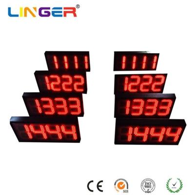 China Neat Connection Electronic Gas Signs Auto Adjusting Digital Gas Sign RED With Rainbow Flat Data Cable for sale