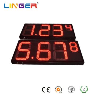 China 750mm Digit Height Gas LED Signs Wireless Radio Frequency Digital Gas Sign Red for sale