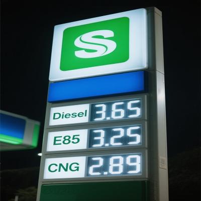 China Waterproof Gas Station Pylon Signs Complete Gas Station Board With Installation Guide Manual for sale